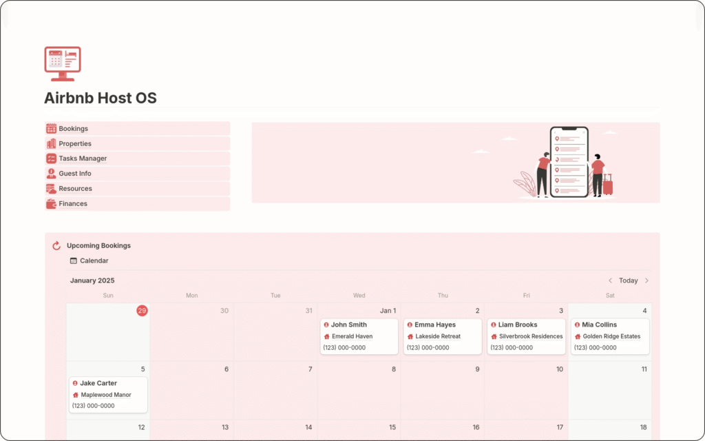 Airbnb Host OS Notion Template | Effortlessly Streamline Your Hosting ...