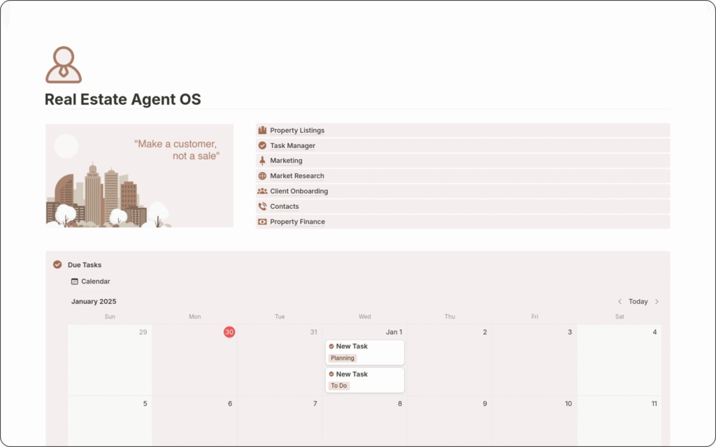Real Estate Agent OS Notion Template 2026